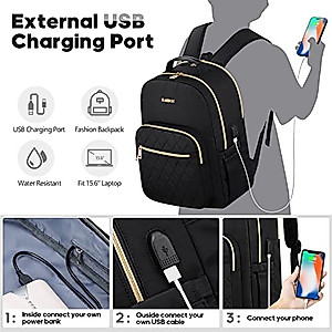 Laptop Backpack for Women, 15.6 Inch Travel Backpack for Women as Person Item Flight Approved, Waterproof School Backpack, Computer Backpack School Bag Casual Daypacks for College, Business,Work