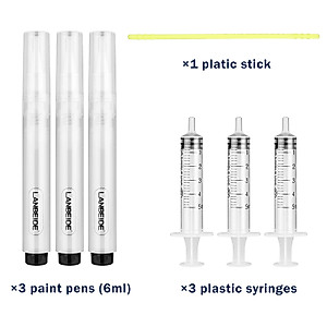 LANBEIDE Refillable Touch Up Paint Pens, 3Pcs Paint Brush Pens for Walls Repair, Furniture Repair Kit for Drywall, Wood Floors, Cabinets, Windows, Doors, Desks 6ML
