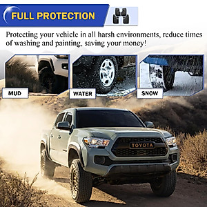 Mud Flaps Mud Splash Guard Mudguards for 2016 2017 2018 2019 2020 2021 2021 Toyota Tacoma (Doesn't Fit SR or SR5) Front & Rear 4PCS Compatible with OEM Fender Flares