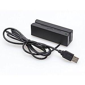 Posunitech Mini Msr100 Swipe Magnetic Credit Card Reader 3 Tracks Hi/Lo Data Collector, USB Msr Stripe Card Reader for Point of Sale (POS), Access Control, ID Verify
