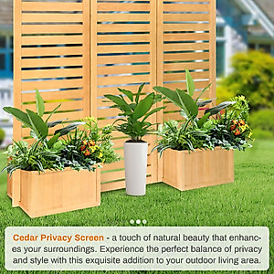 Upgrade 5.5'X5.2'X1.6' Cedar Outdoor Privacy Panels, Planter Privacy Screen, Privacy Fence Planter, Privacy Screen with Planter Box, Privacy Planter Box, Privacy Planter for Patio, Backyard, Gazebo