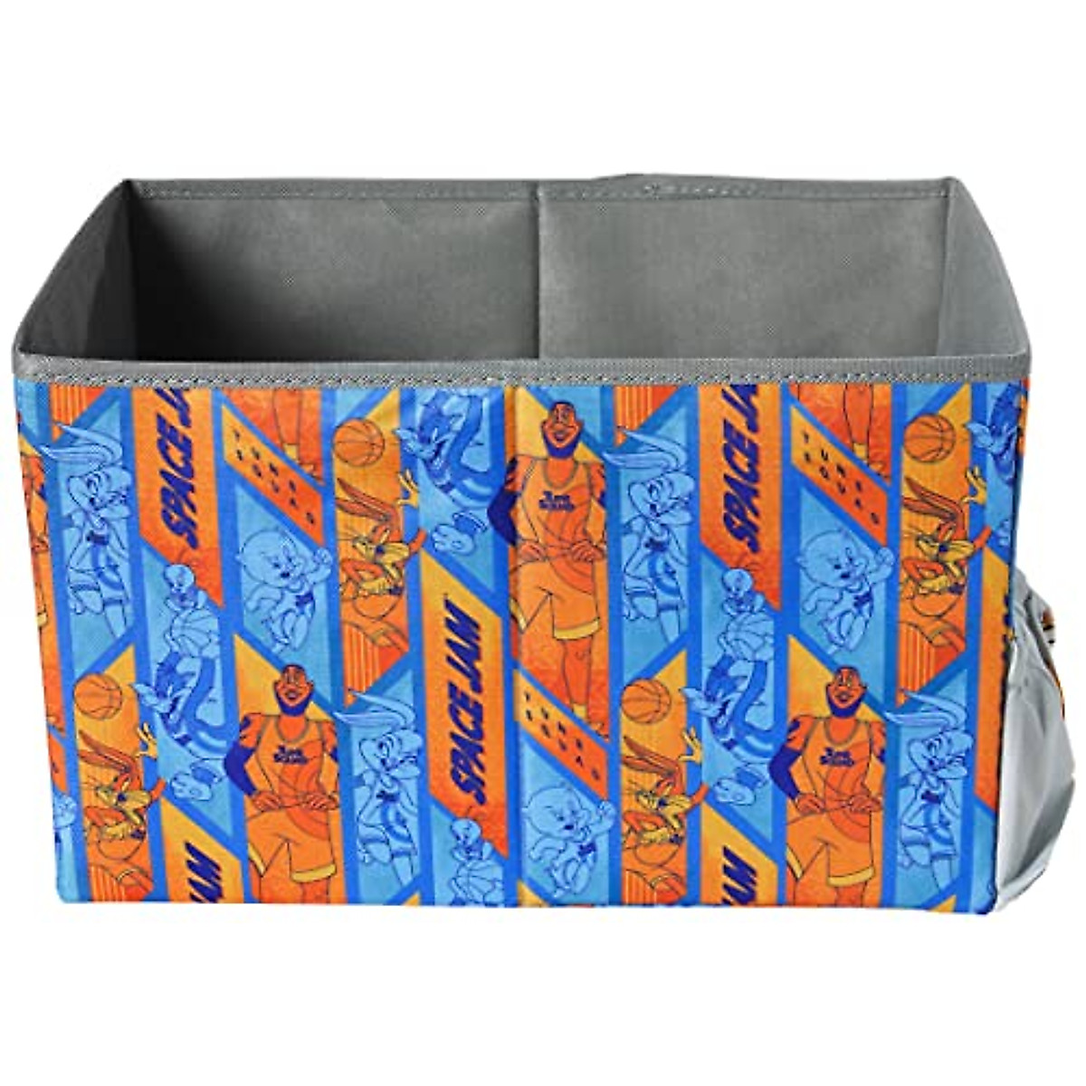 Idea Nuova Space Jam Kids Collapsible Storage Organizer Bin with Front Pocket,9" H x 10" W x 15" L