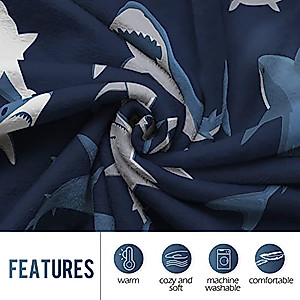 Levens Shark Blanket Gifts for Women Girls Men, Ocean Animal Decoration for Home Bedroom Living Room All Seasons, Soft Comfy Smooth Lightweight Throw Blankets 50"x60"