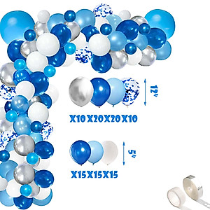 149 Pcs Boys 1st Bday Decorations Blue One Balloons Backdrop Boys One Year Old Birthday Balloons Garlands Arch Kit with Balloons Boxes for Boys First Birthday Baby Shower Party Supplies Decorations