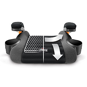 Chicco GoFit Backless Booster Car Seat, Travel Booster Seat for Car, Portable Car Booster Seat for children 40-110 lbs. | Shark/Black/Grey