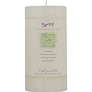 6" X 3" Crystal Journey Herbal Magic Reiki Charged Pillar Candle - Spirit