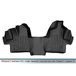 MAXLINER Floor Mats 1st Row 1 Piece Full Coverage Liner Black Compatible with 2015-2019 Ford Transit 150/250/350 (No Transit Connect)