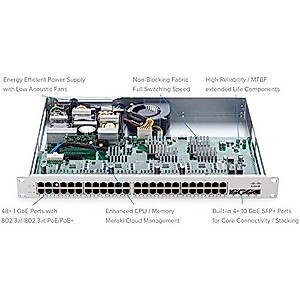 Cisco Meraki MS220-48LP-HW 48-Port Cloud Managed PoE+ Gigabit Switch - UNCLAIMED - NO LICENSE (Renewed)