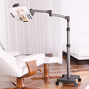 Levo Commercial G2 Deluxe iPad Rolling Floor Stand Cart Kiosk for Hospitals & Commercial with Locks for iPads, iPad Mini, iPad Pro, Galaxy, Nexus, Surface Pro, Fire, and Other Tablets and eReaders
