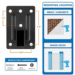 Mount-It! Bookshelf Speaker Wall Mount, Pair of Universal Side Clamping Speaker Shelf Wall Mounting Brackets for Large or Small Speakers, 2 Full Motion Mounts, 55 Lbs Capacity, Black (MI-SB37)