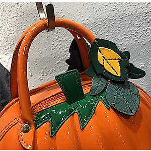 QZUnique Pumpkin Shoulder Bag 3D Glossy PU Purses Halloween Novelty Crossbody Bag holiday Party Gift Candy Bag