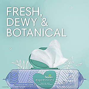 Baby Wipes, Pampers Expressisons Botanical Rain Scented, 1X Pop-Top Pack, 56 Count
