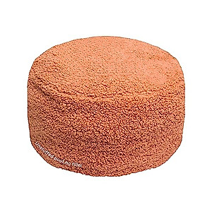 GLAXYFUR Unstuffed Ottoman Pouf Cover,Sherpa Fleece Faux Fur Foot Stool, 20x12 Inches Storage Solution, Floor Bean Bag (No Filler),Foot Rest for Living Room, Bedroom, Cover ONLY Pink