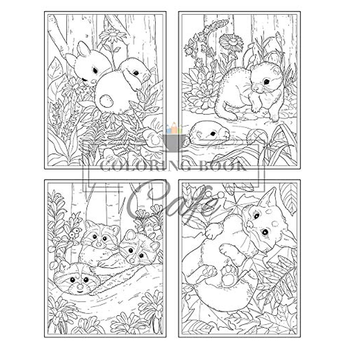 Baby Animals Coloring Book: An Adult Coloring Book Featuring Super Cute and Adorable Baby Woodland Animals for Stress Relief and Relaxation Vol. I