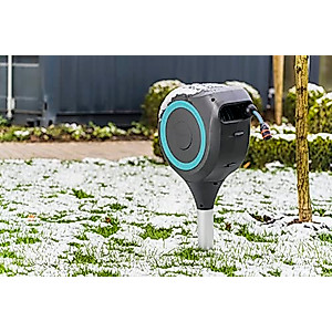Gardena 18614-20 66 Foot Auto Retractable Hose Reel on Metal Spike, Feet, Standard, Turquoise