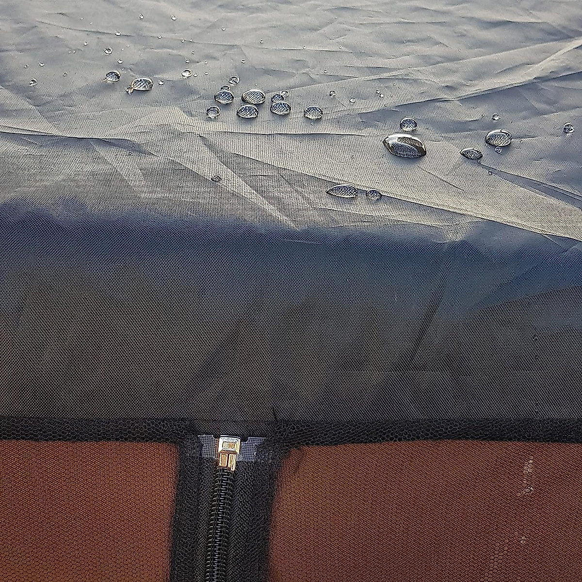 Patio Swing Mosquito Netting, Mosquito Mesh Screen, Outdoor Rectangle with Zipper Opening and roof Waterproof Tent(3 Seater 125x185x205cm)