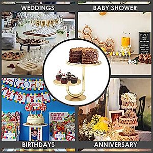 Gemmell Design Gold Cake Stand, Decorative Cake Holder, 2 Tier Gold Cake Stand, Cupcake Holder, Cake Stand Tiered Tray, Dessert Display Plate for Baby Shower, Birthday, Wedding (VM-01)
