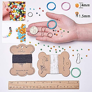 SUNNYCLUE 1 Box 1000+pcs DIY 10 Sets 4mm Seed Beads Kit Arts and Crafts for Include Keychain, Keyring & Lanyard Clips, Instruction Pony Beads Kit Christmas Gift Jewelry Making Paper Box Plastic Case