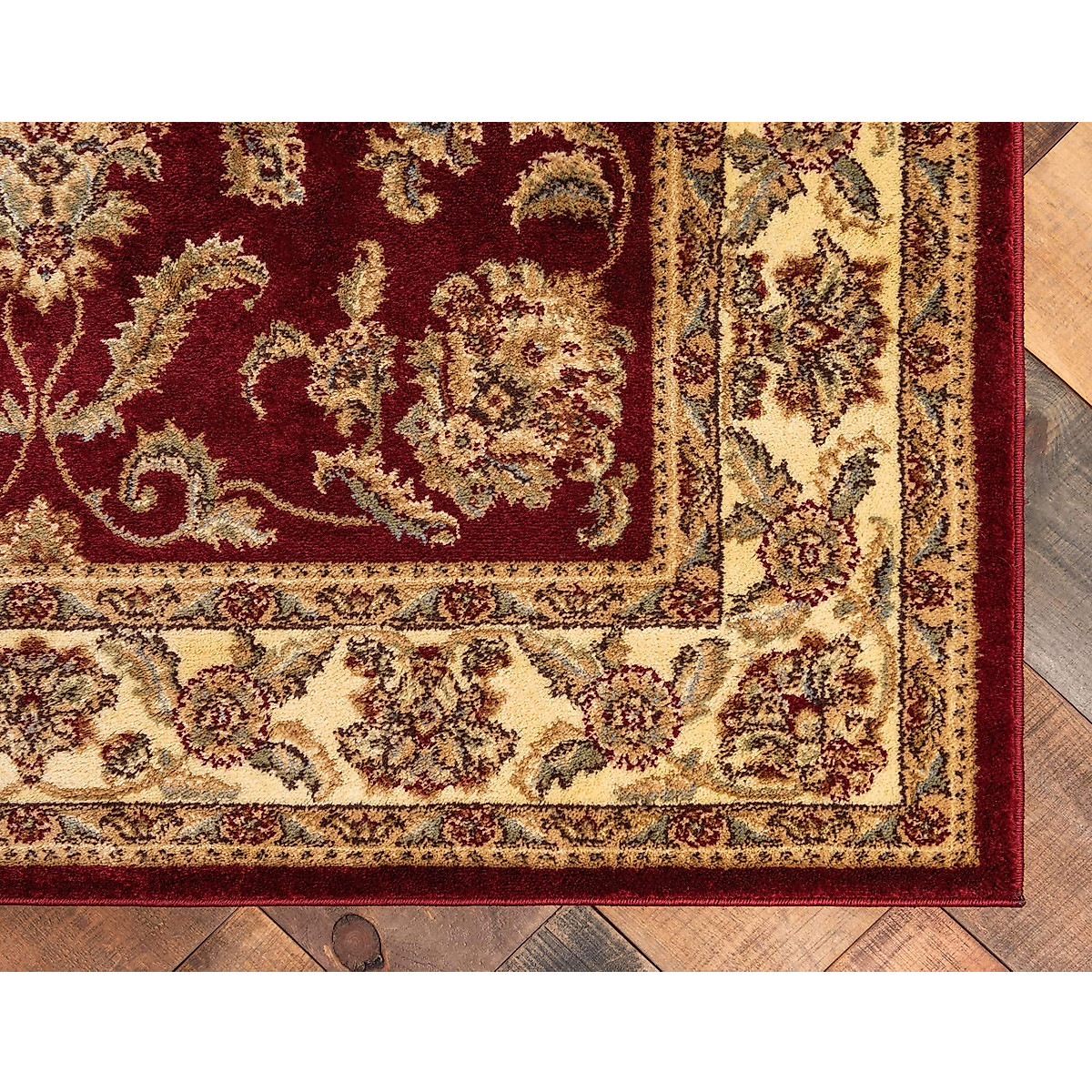 Unique Loom Voyage Collection Traditional Oriental Classic Intricate Design Area Rug (7' 0 x 10' 0 Rectangular, Red/Tan)