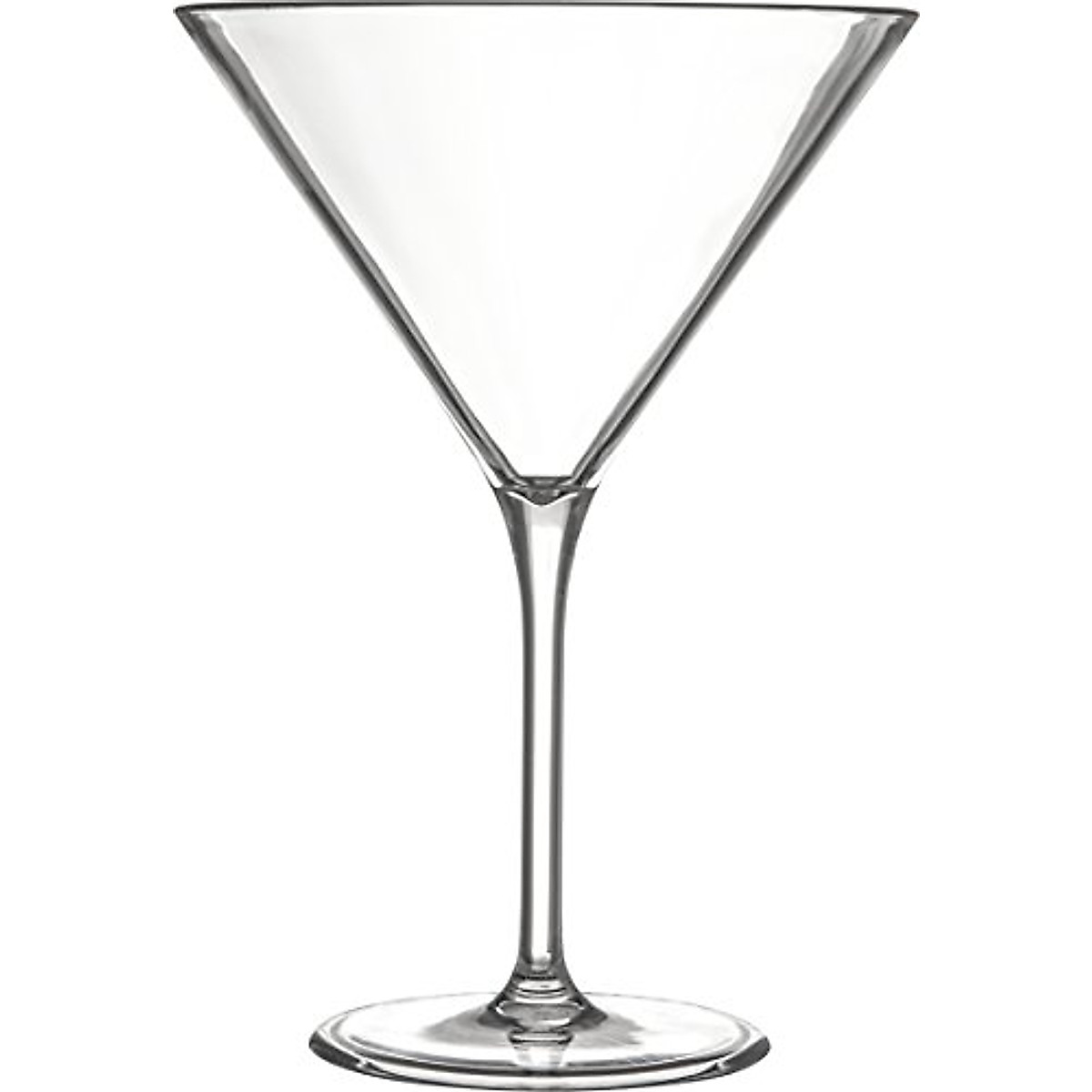 Carlisle FoodService Products 564607 Alibi Shatter-Resistant Plastic Martini Glass, 9 oz., 6.63" Height, 2.88" width, 2.88" Length, Polycarbonate (Pc), Clear