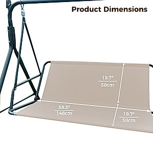 Homaisson Swing Cushion Covers, Waterproof Outdoor Swing Seat Protection Cover, 600D Oxford Cushion Replacement Swing Seat Cover for Patio Garden Yard(Beige,XL)