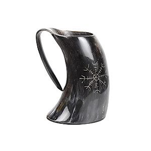 Father's Day Gifts Premium Original Viking Drinking Horn Mug Premium Viking Beer Tankard | Ideal for Beer Lovers-Wine-Mead & Ale | Nordic Inspired Drinking Mug