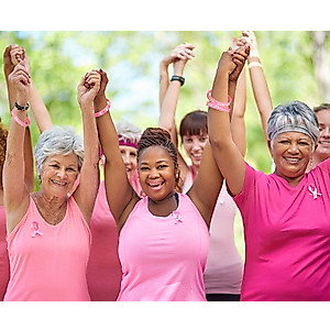36PCS Breast Cancer Awareness Pink Ribbon Bracelets - Hope Faith Strength Courage Wristbands Party Supplies Favors
