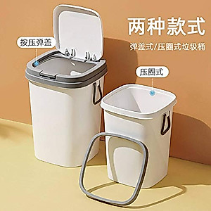 NC Nordic Style Trash can with lid Home Living Room Creative Toilet Kitchen Press Ring Covered Trash can