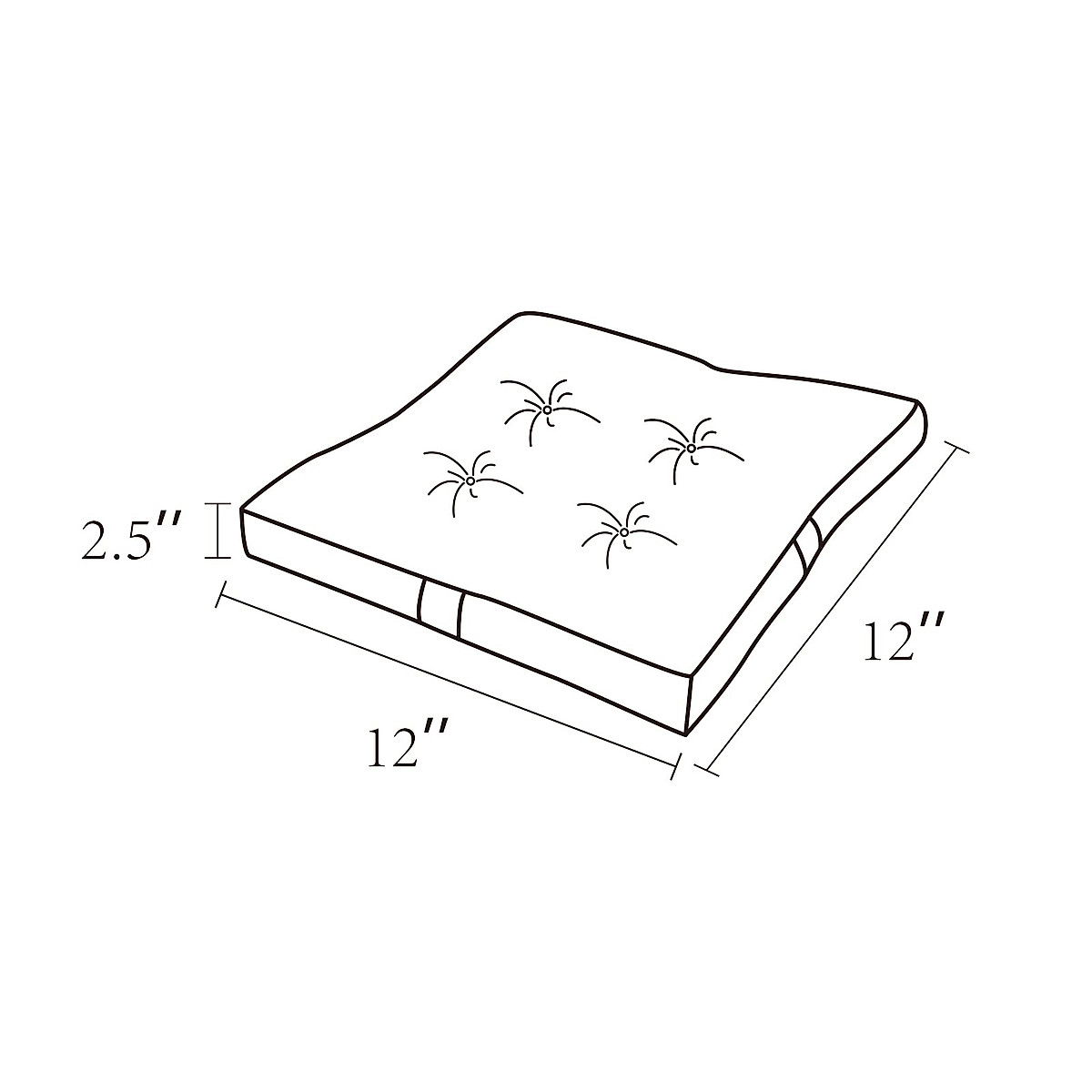 COZPLEN Bar Stool Cushions, Outdoor Patio Home Kitchen Square seat Cushions with Ties 12 Inches, Set of 2, Light Grey