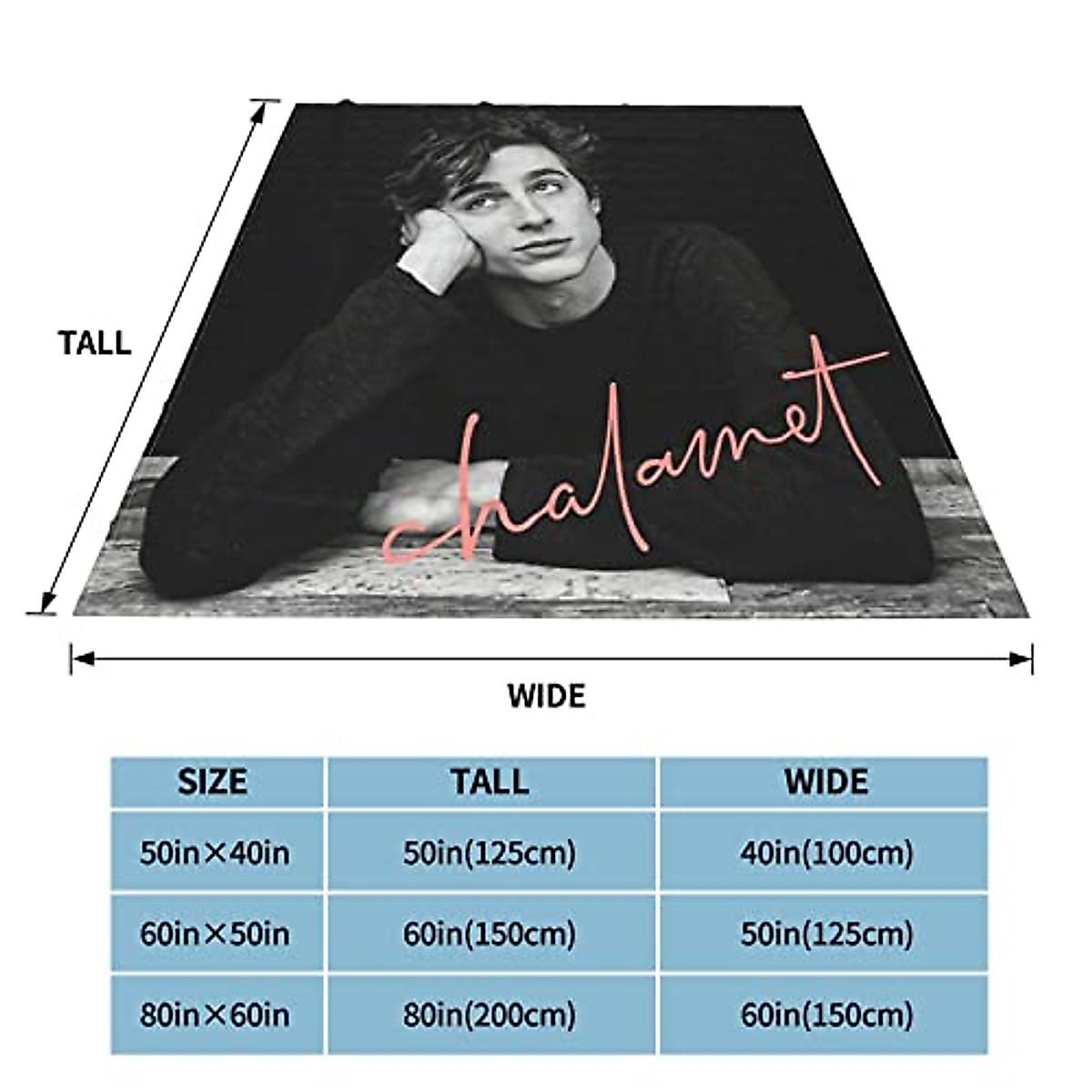 ERTER Boutique Throw Blanket -Chalamet Awesome Merch of Timothee Chalamet Super Soft Fleece,Fuzzy Plush Blanket Oversized,Thin Lightweight Blanket for All Season,Adult Black, 80inx60in Adult