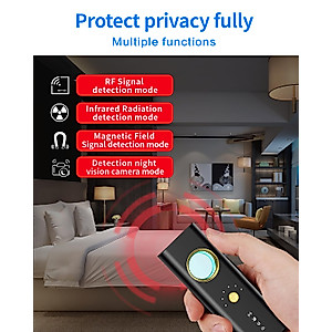 Hidden Camera Detectors and Bug Detector - RF and GPS Tracker Detector with 6 Sensitivity Levels and 4 Professional Modes for Office, Hotels, Bathroom