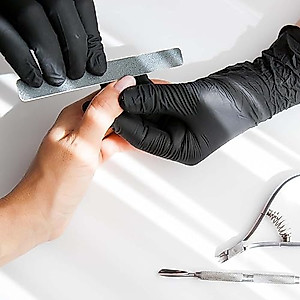 ForPro Disposable Vinyl Gloves, Black, Industrial Grade, Powder-Free, Latex-Free, Non-Sterile, Food Safe, 2.75 Mil. Palm, 3.9 Mil. Fingers, Large, 100-Count