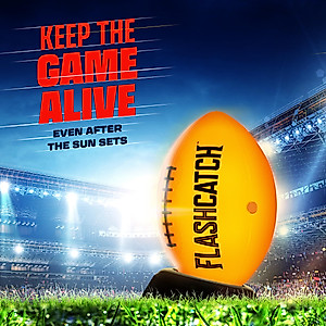 Light Up Football - Glow in the Dark Ball - NO 6 - Outdoor Sports Birthday Gifts for Boys 8-15+ Year Old - Kids Teenage Youth Easter Gift Ideas Activity - Boy Toys Stuff Ages 8 9 10 11 12 13 14 15