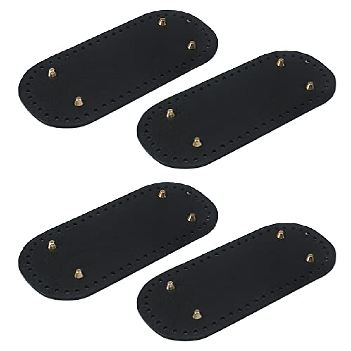 T Tulead PU Leather Bag Bottom Black Bag Bottom Base Pad 22×10cm Handbag Cushion Base Bag Bottom Support Pack of 4 for Shoulder Bag,Beach Bag,Bucket Bag