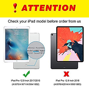 valkit iPad Pro 12.9 Case 2017/2015 (Old Model,1st & 2nd Gen) - iPad Pro 12.9 Inch Cover Smart Folio Stand Protective Translucent Frosted Back Cases with Auto Wake/Sleep, Rose Gold