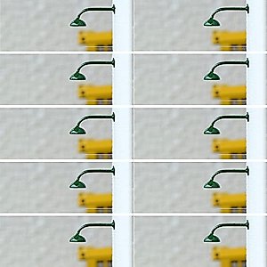 10pcs Model Railway Train Lamp Post Street Bright Warm Lights OO/HO Gauge LED Wall Lights Model Street Lamps Railway Lamp Posts 3V 20mA (Bottle Green)