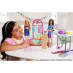 Barbie Doll & Accessories, Make & Sell Boutique Playset with Display Rack, Create Foil Designs Medium