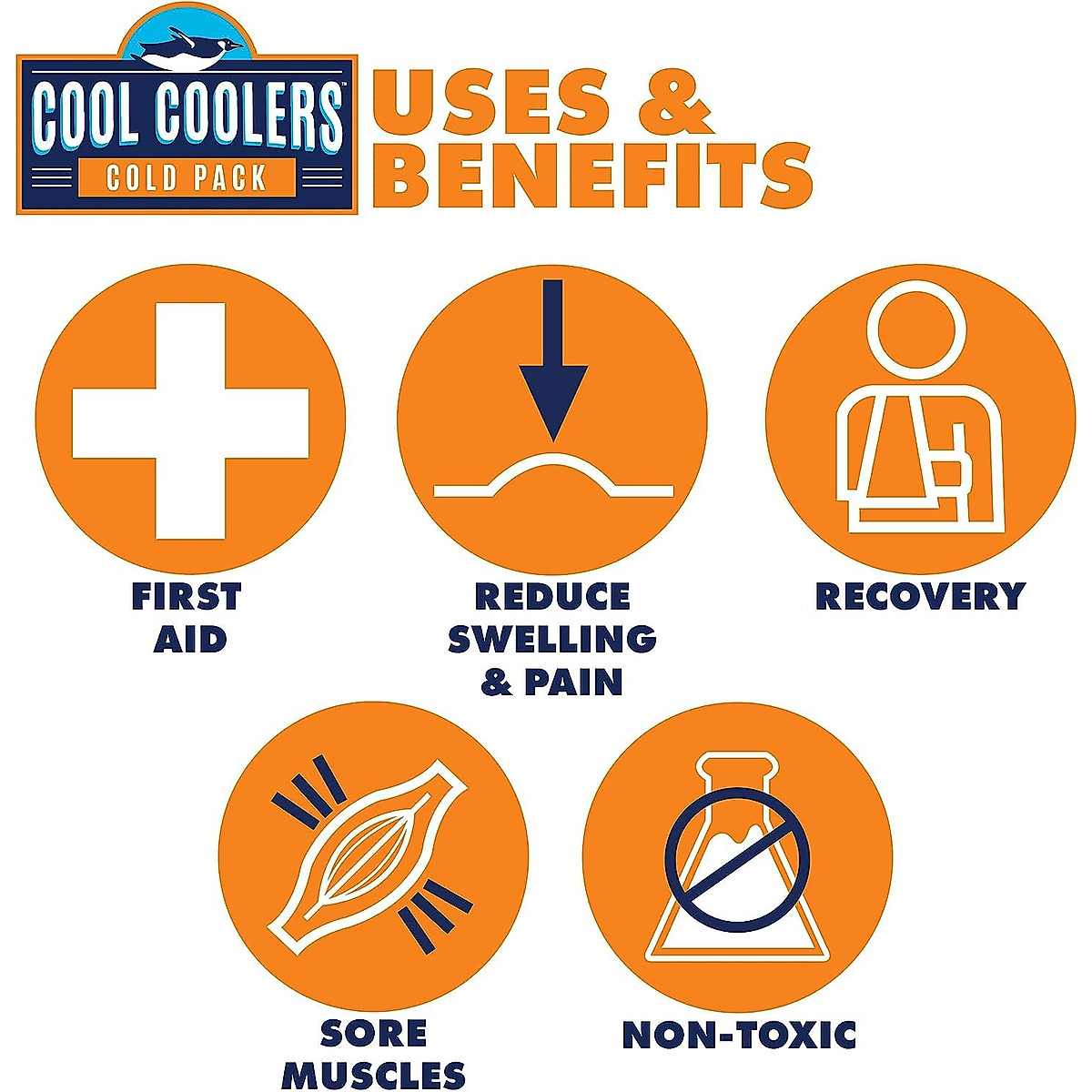 Cool Coolers Flexible Gel Ice Pack, Standard Large 11" x 14.5”, Reusable Cold Compress for Sore Muscles, Bruising, and Swelling, 1 Pack