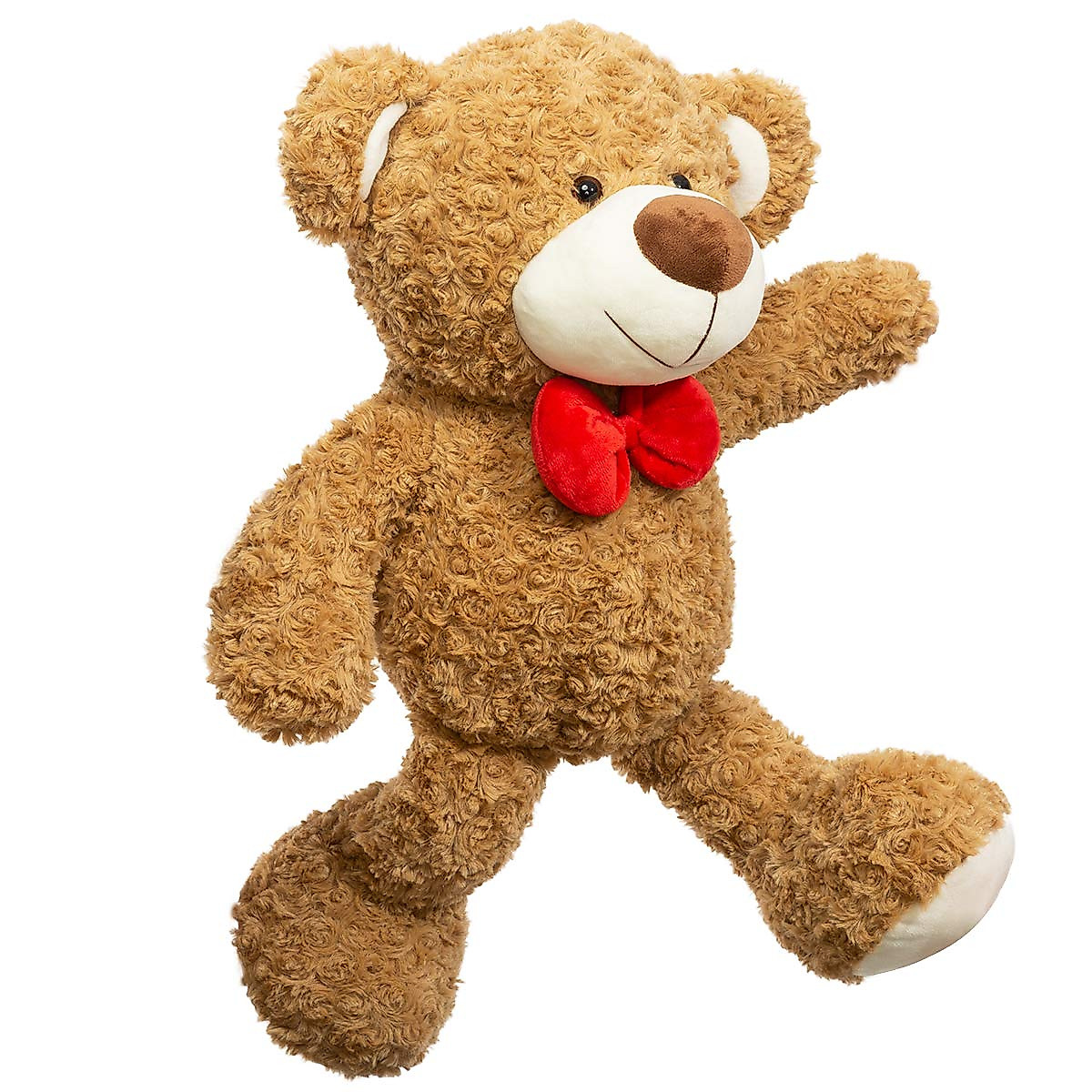 BEJOY Teddy Bear Stuffed Animal Plush Bear with Red Bow and Hearts Valentine’s Day Gift, 24 inch Brown