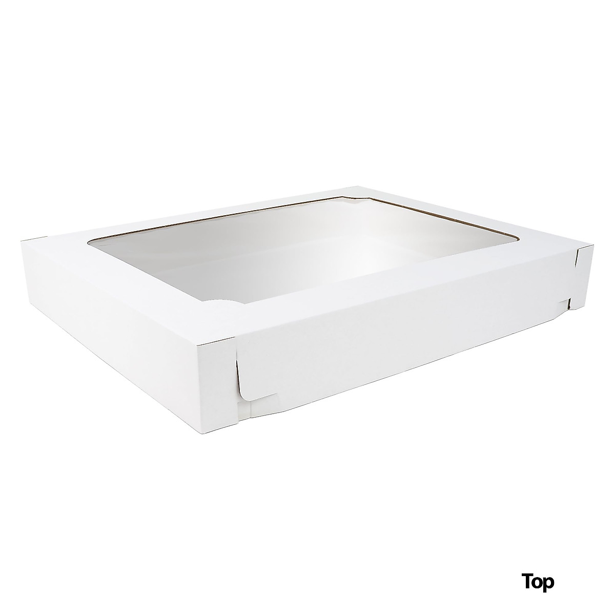O'CREME White 2-Piece Window Cake Box 19-1/2 Inch x 26-1/2 Inch x 8-Inch High (Sized for Full-Sheet Pastry Trays) - Pack of 5