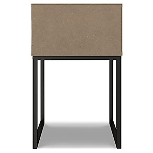 Signature Design by Ashley Neilsville Industrial 1 Drawer Nightstand with Metal Legs, 26" Tall, Gray & Black