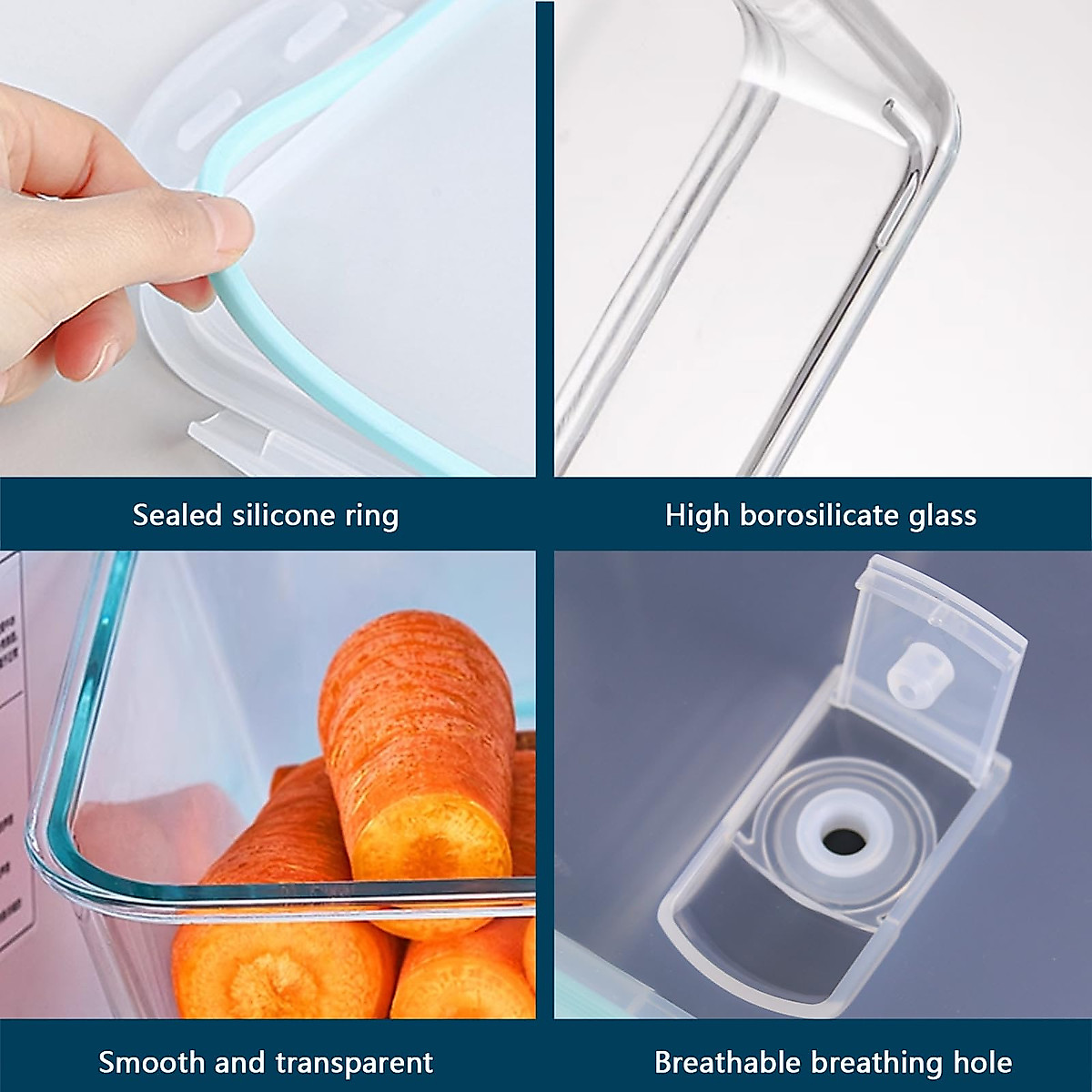 TRBIDRBO 2600 ML /88oz/ 11 Cup LARGE Glass Food Storage Container with Airtight Locking Lid for Storing food, Vegetables, Fruits Roasting Turkey Freezer Microwave & Oven Safe Leak Proof