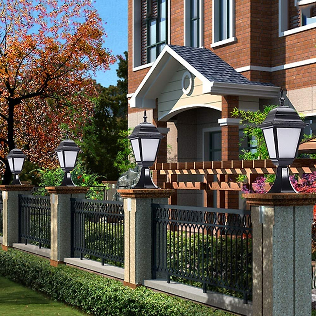 Lights Outdoor IP65 Retro LED Aluminum Pillar Post Lights, Villa Outdoor Lanterns Pillar Column Lighting Lamp, Landscape Commercial Streetlights Stadium