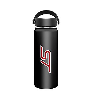 iPick Image for Ford Focus ST Laser Etched 18 oz Dual-Wall Insulated Black Stainless Steel Water Bottle Travel Tumbler Mug