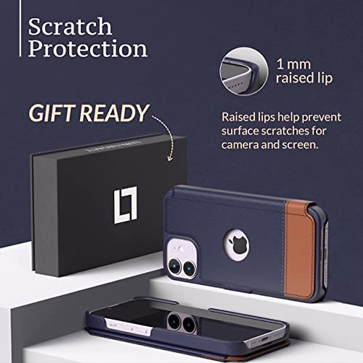 LUPA Legacy iPhone 11 Wallet Case for Women and Men - Case with Card Holder - [Slim + Durable] - Faux Leather -Flip Cell Phone case- i Phone 11 Purse Cases - Folio Cover - Desert Sky