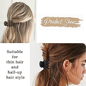 DEEKA Double Row Teeth Hair Clips Small Claw Clips for Thin Hair 4 Pack 1.6" Medium Matte Non-slip Short Hair Accessories for Women and Girls