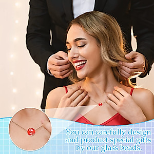 Lyrow 120 Pcs Luminous Glass Beads 8mm Round Beads Bulk Glow in The Dark Beads Glass Round Loose Spacer Ball Beads for Making DIY Craft(Multicolor)