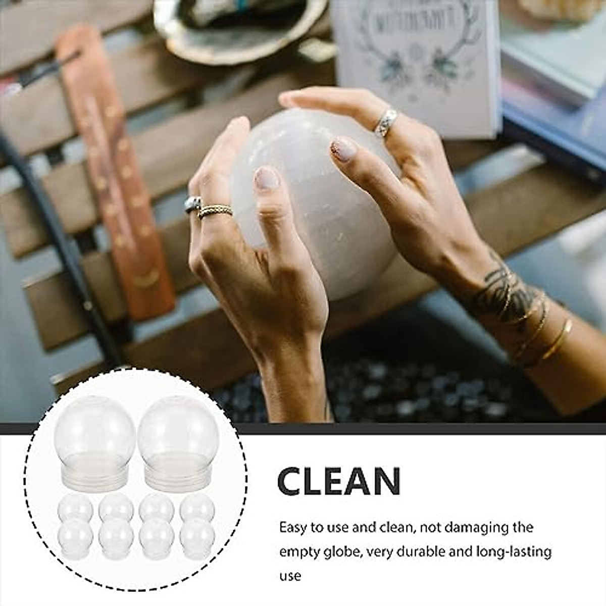 Abaodam DIY Snow Globe 4inch Clear Plastic Water Globe Fillable Snow Globe with Screw Off Cap for DIY Crafts Christmas Home Decoration 20pcs