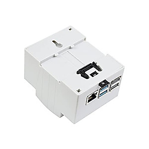 waveshare for Raspberry Pi 4 Case,DIN Rail ABS Case for Raspberry Pi 4 Model B, Large Inner Space,Compatible with Raspbeery Pi Expansion Board PoE HAT (D), RS485 CAN HAT, 2-CH RS485 HAT