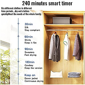 WIKINK Electric Clothes Dryer, 1500W Portable Negative Ion Clothes Drying Machine with Timing & Remote Control, Indoor Clothes Airer Drying Machine for Cloth Drying Sterilizing